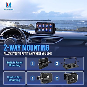 MICTUNING 8 Gang Switch Panel P1S-B08 Blue 5.5Inch Multifunction Toggle/Touch Momentary Pulsed Circuit Control Box for Camper RV ATV SUV UTV Truck Car Marine, 2 Years Warranty