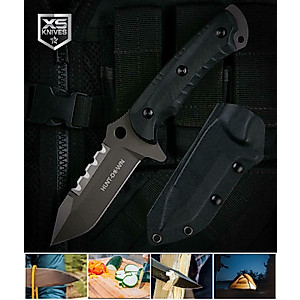 Tanto Survival Fixed Blade Hunting Knife G10 Handle Full Tang Quick Release Kydex Sheath by Survival Steel