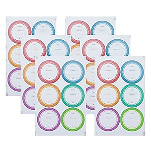 SOWAKA 10 Sheet Date Stickers Labels for Food Containers Self Adhesive Blank 4 CM Multi Color Waterproof Oil Resistant Round Large Labels for Food Freezer Fridge Storage Organization