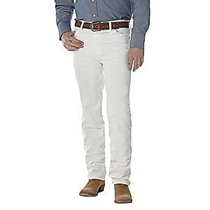 Wrangler mens 0936 Cowboy Cut Slim Fit jeans, White, 34W x 30L US