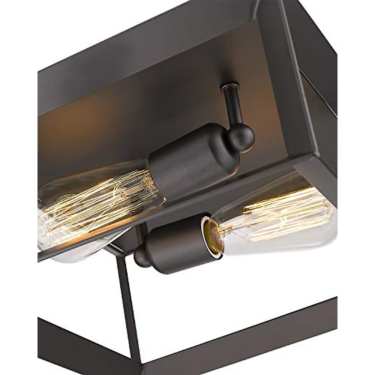 Emliviar 2-Light Ceiling Light, 12" Flush Mount Ceiling Lighting Fixture, Oil Rubbed Bronze Finish, 3040-2 ORB