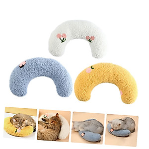 Mipcase 3pcs Dog Cat Pillow Blue Throw Pillows for Bed Plushy Pets Yellow Pillow Comfy Pillow Recovery Cone for Dogs Soft Cone for Dogs Household Cat Sleeping Cushion Pet Cat
