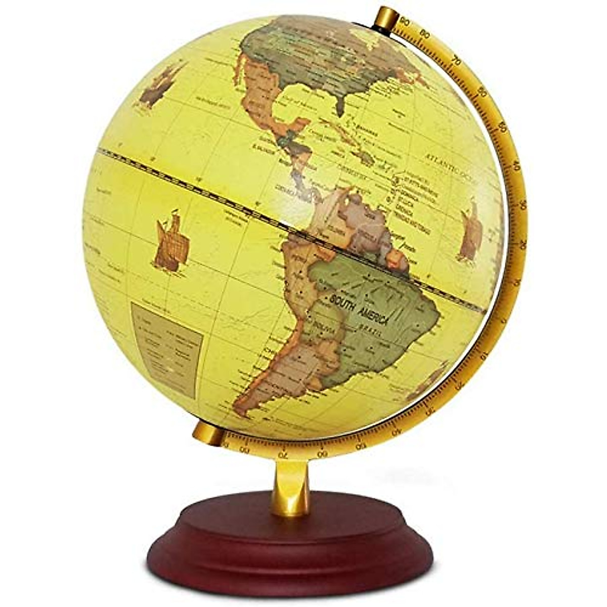 World Globe Great for Kids And Adults with Stand Desk 10 Inch Globe Educational Deluxe Blue Ocean Black Base Full Earth Geography