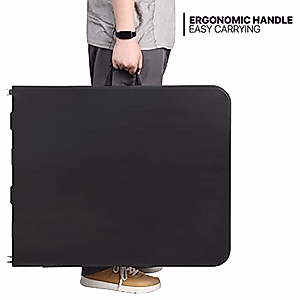 MoNiBloom 6Ft Heavy Duty Plastic Folding Table, Indoor Outdoor Portable Picnic Camp Desk w/Handle and Lock for Camping, Dining, Party, Black