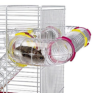 Ferplast Laura Small Hamster Cage | Fun & Interactive Cage Measures 18.11L x 11.61W x 14.8H & Includes All Accessories