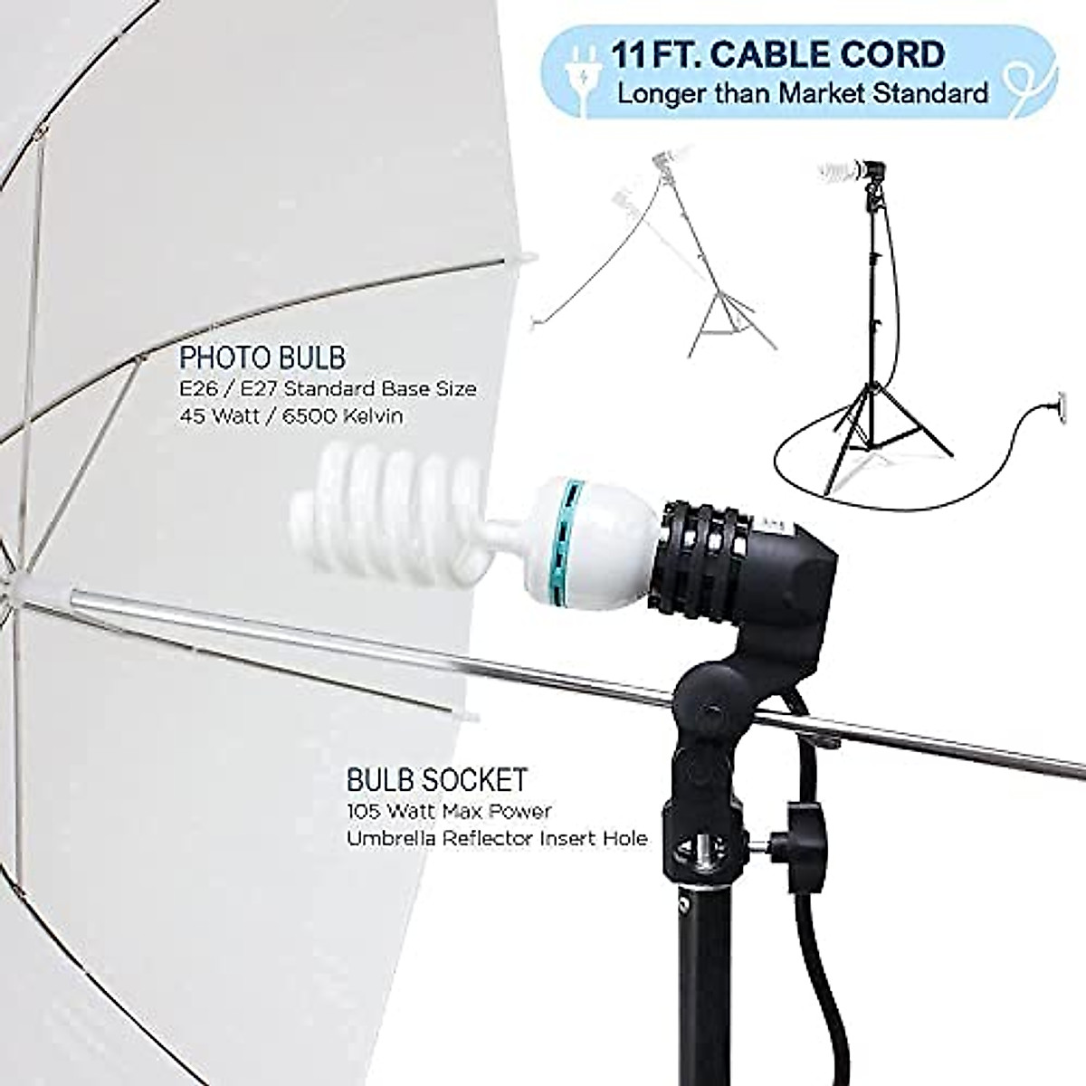LimoStudio 10 x 9.6 ft. Heavy Duty Backdrop Stand / 10 x 20 ft. Green Background Screen / 700W Continuous Output Umbrella Lighting Kit, AGG408