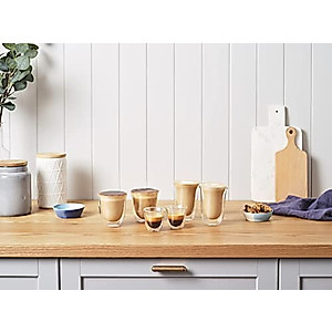 De'Longhi Fancy Collection Double Walled Thermo Espresso, Cappuccino and Latte Macchiato Glasses, (Set of 6), Clear