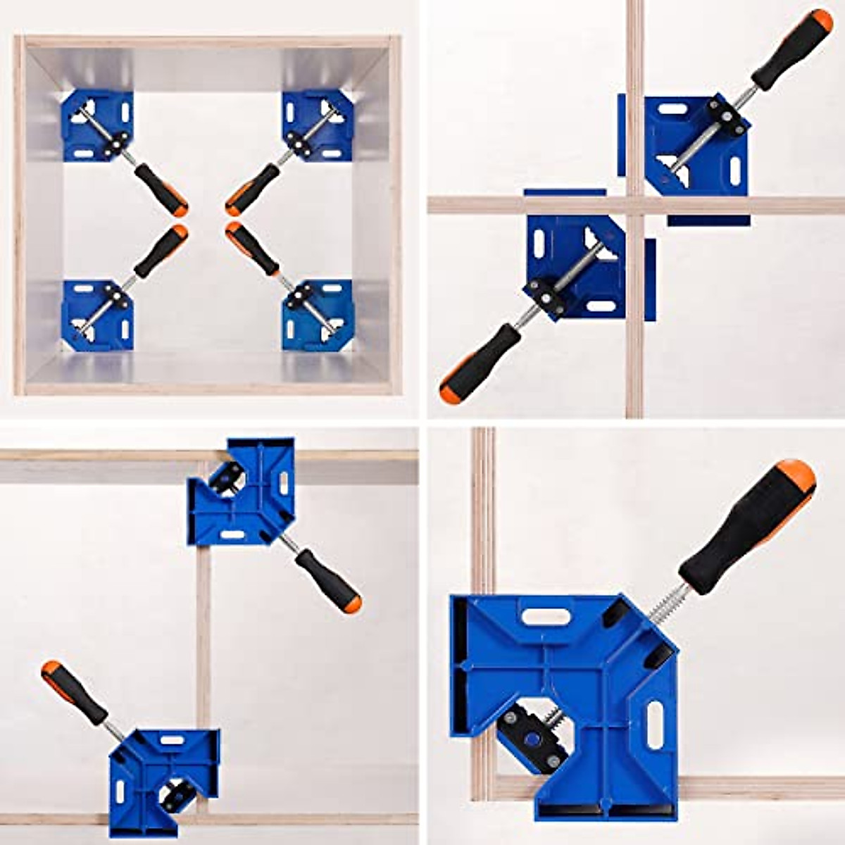 Corner Clamps for Woodworking Set of 4,90 Degree Right Angle Clamps,Aluminum Alloy Square Clamp,Wood Tools for Metal Welding,Photo Frame,Cabinet,Drawer Miter Joint