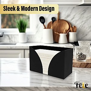 Paper Towel Holder for Bathroom - Acrylic Napkin Holders Great Disposable Hand Towel Tray for Z-Fold, C-Fold, MultiFold Trifold - Bathroom Paper Towel Holder Commercial or Home Use, Black