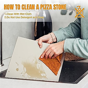 Pizza Stone for Grill 16"x16" - Caprihom Large Pizza Baking Grilling Stone, Pizza Stone for Oven, Heavy Duty Cordierite Stone Perfect for Bread, BBQ and Grill