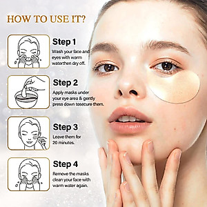 BOLOBRE Under Eye Patches - Collagen Eye Masks for Eye Care - 60 Pcs Eye Gels for Dark Cirlce, Puffiness, Refresh, Revitalizing, Travel, Wrinkles