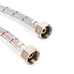 Compact Folding Faucet for RV Caravan Camper, Kitchen Solid Matel 360 Rotation Faucet w/Hoses, Cold Hot Water Mixer Faucet, Copper Silver Tap