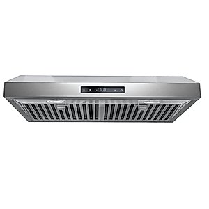 Blue Ocean 30" RH76TUC 500 CFM Stainless Steel Under Cabinet Range Hood | 6-Speed LED Display Touch Screen