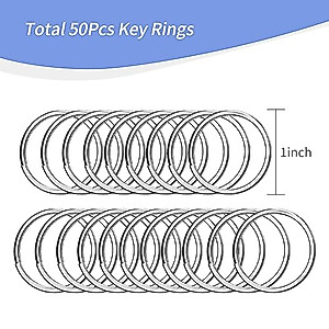 100PCS Premium Swivel Snap Hook Keychains with Key Rings, Metal Keychain Clip and Key Ring, 50PCS Key Chain Hooks and 50PCS Key Rings for Lanyard Crafts Jewelry Keychain Making Silver 32mm/1.25inches