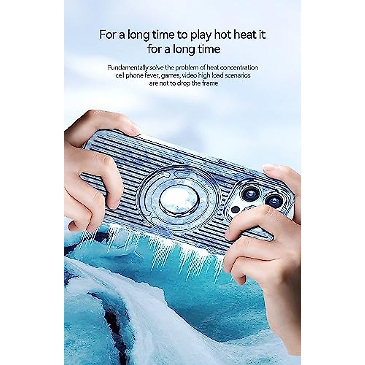 Yesunktt for iPhone 14 Pro Max for MagSafe Magnetic Car Ring Trolley Invisible Holder Phone Case, Logo Window Strip Mesh Air Cooling Phone Case,Black