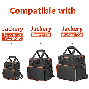 Trunab Double-Layer Carrying Case Compatible with Jackery Portable Power Station Explorer 1000, Battery Case with Waterproof Bottom and Upper Compartment for Charging Accessories