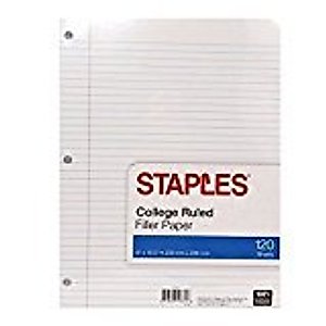 Staples College Ruled Notebook Filler Paper, Loose Leaf (2-Pack)