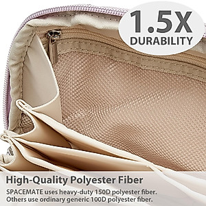 SPACEMATE Pencil Case Pouch Bag School Supplies for Girls and Boys, Large Big Capacity Aesthetic Pen Case, Multi Compartment Zipper Stationery Bag for Women Men Adults, Purple, 1800ml