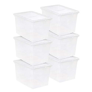 Mainstays' 68 Quart/17 Gallon Large Box Storage, Clear, 6 Pack