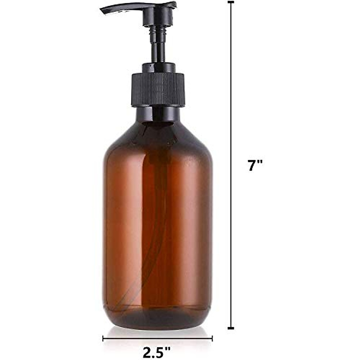 Jucoan 9 Pack Amber Soap Dispenser Empty Plastic Pump Bottles, 10oz Refillable Travel Soap Shampoo Dispenser Bottles for Hand Sanitizer Soap Cosmetic Lotion Body Wash Conditioner Bathroom Kitchen