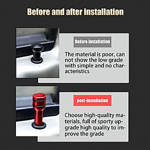 Crynod 4 PCS Car Door Lock Knobs, 0.4In x 1.9In Metal Vehicle Control Post Pins Replacements, Universal Automobile Interior Door Lock Knob Accessories for Cars Trucks SUVs Vans (Red)