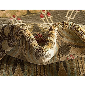 Unique Loom Edinburgh Collection Classic Oriental Traditional French Country Inspired Border Design Area Rug, 5 x 8 ft, Brown/Beige
