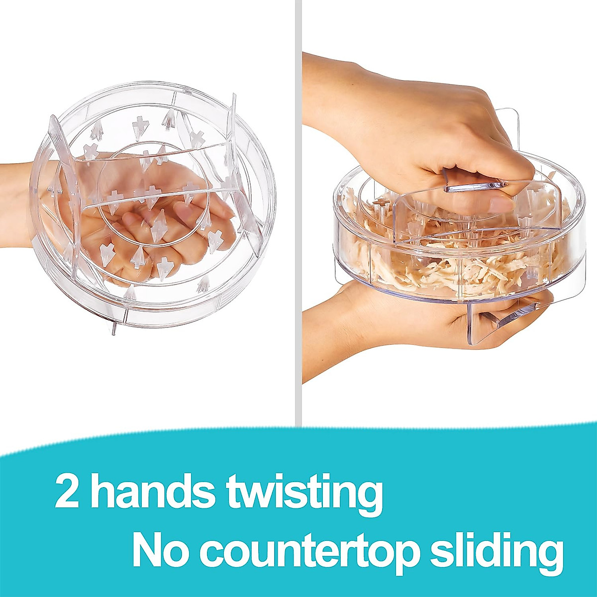 Chicken Shredder - Clear Chicken Shredder Tool Twist, Meat Shredder Tool Twist, Chicken Breast Food Shredded Tool Twist Grinder Machine for Dog and Cat Food Meal Prep