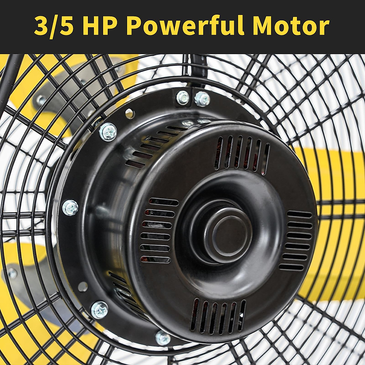 HiCFM 36" Industrial Drum Fan, 18600 CFM High Velocity 2 Speed 3/5 HP Heavy Duty Metal Air Circulator with Casters Handle 9ft Cord for Basement Warehouse Factory workshops Patios