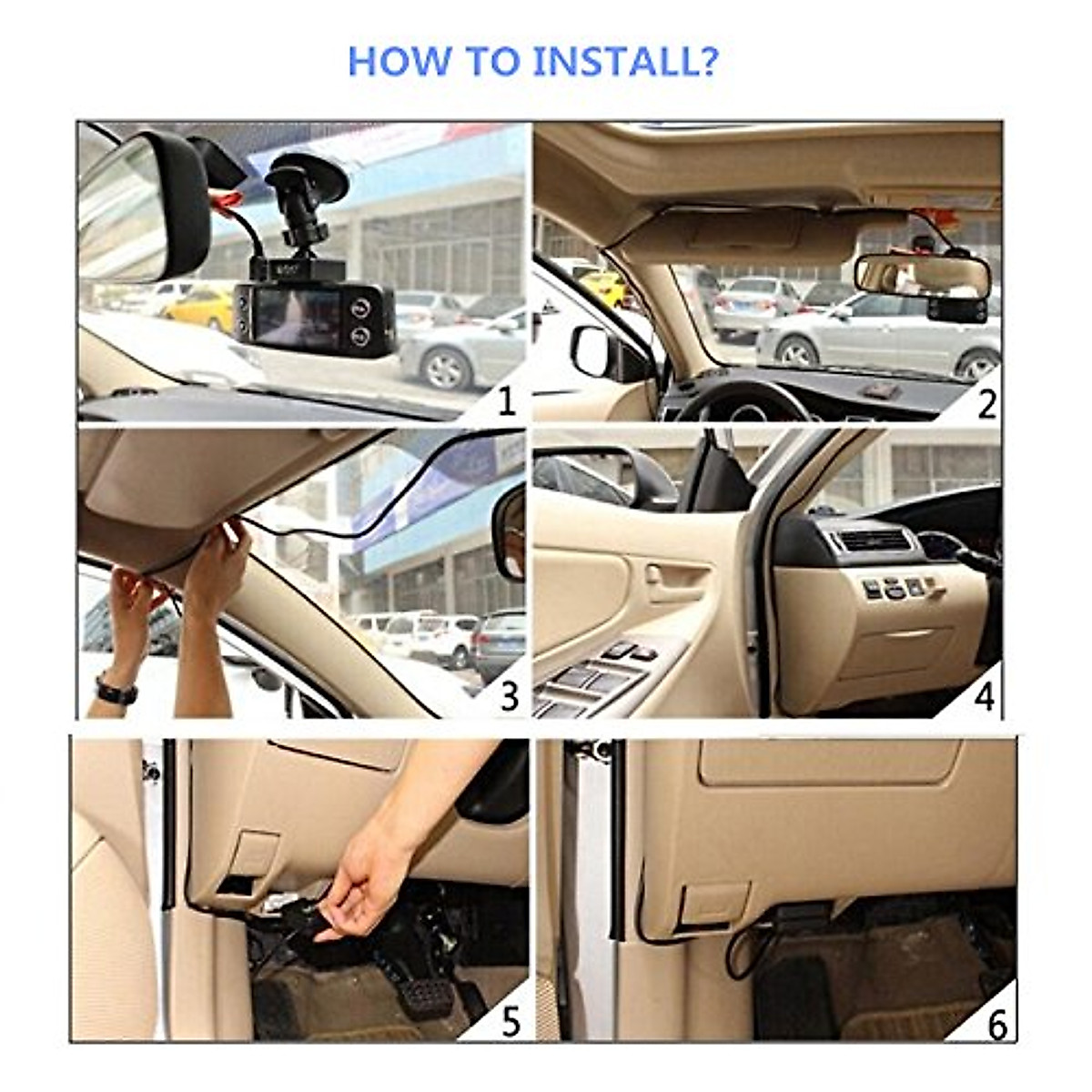 REARMASTER Universal OBD Power Cable for Dash Camera,24 Hours Surveillance/Acc Mode with Switch Button(USB Port)