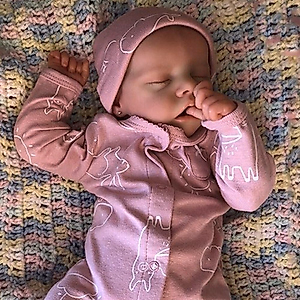 CHAREX Lifelike Reborn Baby Dolls - 18 inch Sleeping Realistic Newborn Baby Dolls, Soft Cloth Body Real Baby Girl with Feeding Toy for Kids Age 3 +