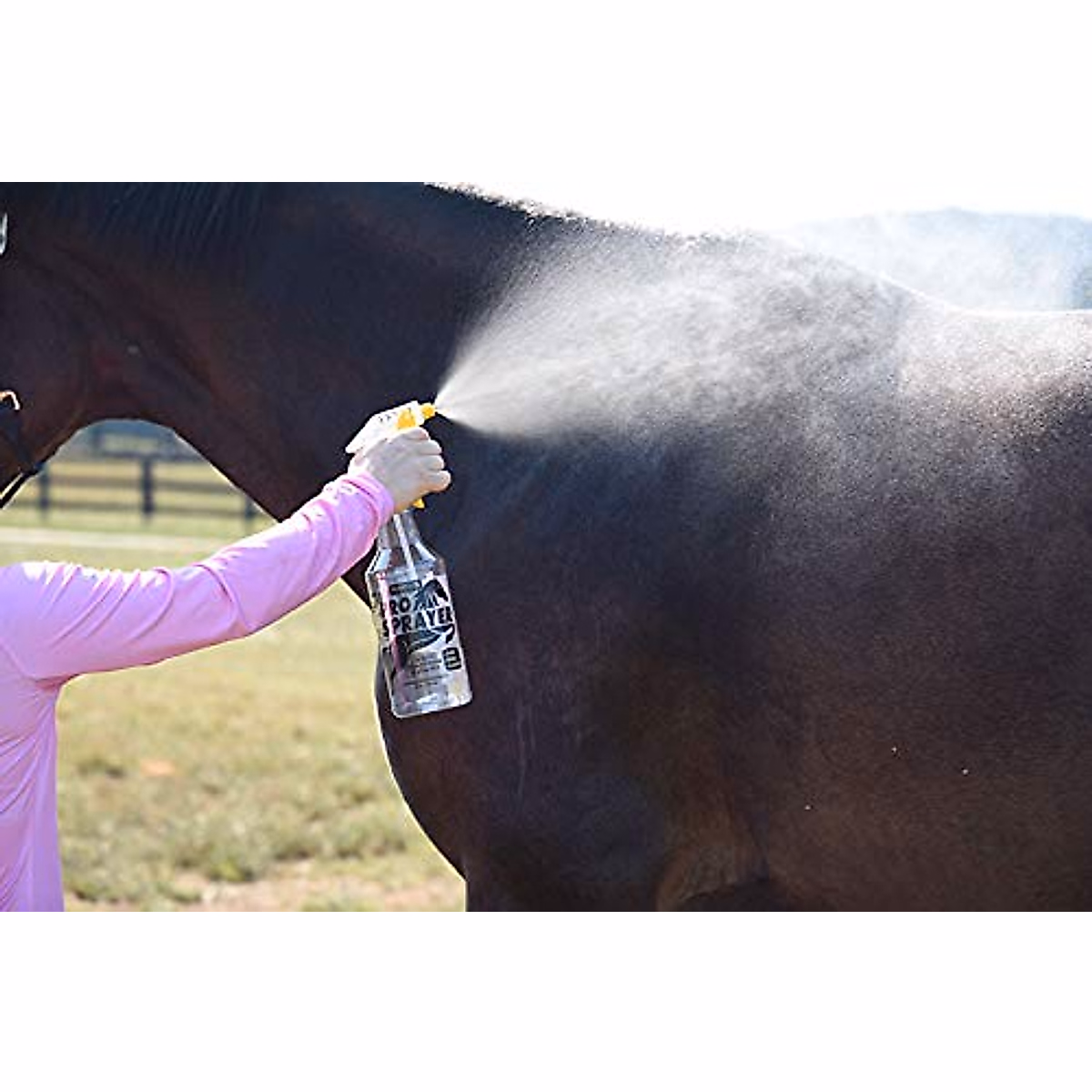 HARRIS Professional Spray Bottle for Horses 32oz (3-Pack), All-Purpose Chemically Resistant with Clear Finish, High Output Pressurized Sprayer, Adjustable Nozzle and Measurements