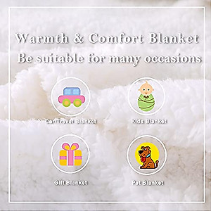 Manerly Sherpa Throw Blankets for Sofa Bed Couch, Magic Fairy Tale Forest wiht Mushrooms and Lanterns Printed Blanket, Soft Cozy Plush Fleece Blankets for Kids Adults Gift, 50"x60"