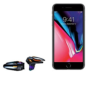 BoxWave Gaming Gear Compatible With Apple iPhone 8 Plus - Touchscreen QuickTrigger Auto, Trigger Buttons Autofire Gaming Mobile FPS - Jet Black