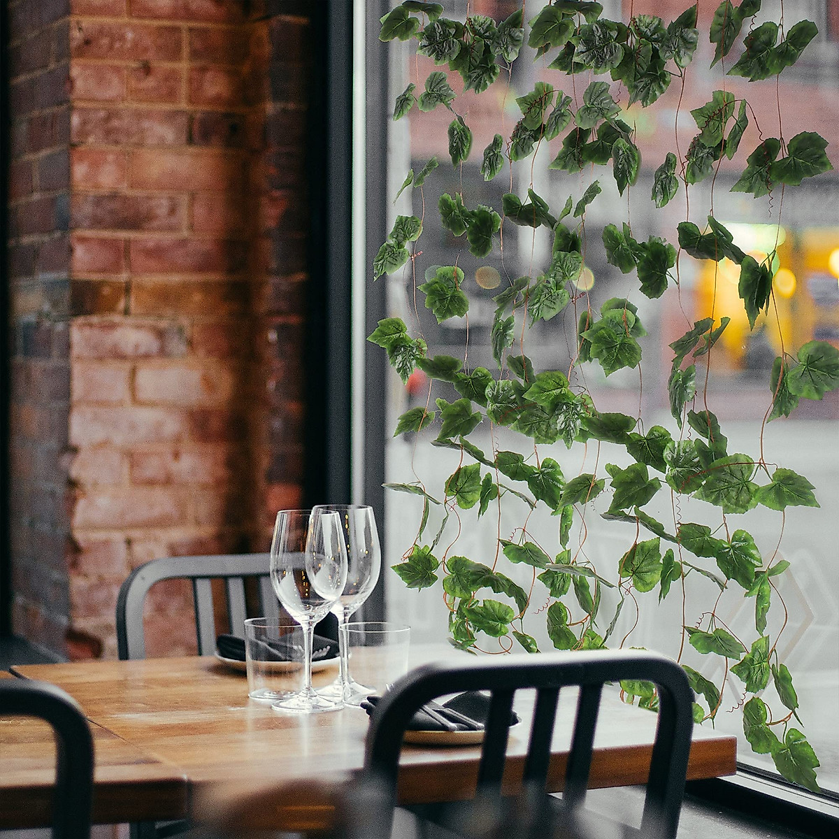 Grand Verde Grape Vines Artificial Ivy Hanging Greenery Garlands Silk Leaves Green Faux Foliage Decoration Bulk DIY Crafts Home Decor Indoor, 5 Strands