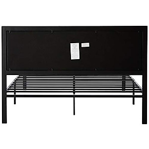 Zinus Cherie Faux Leather Classic Platform Bed Frame with Steel Support Slats, Queen