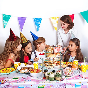 Hacaroa 3 Pcs Tempered Glass Cupcake Stands, 9,11,12.6 Inch Round Food Display Stand Clear Retail Risers for Cakes, Desserts, Pastries, Appetizers