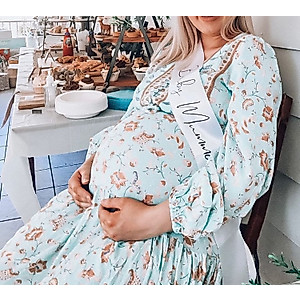 Baby Mama Sash for Baby Shower, Mummy to be Sash for New Mom, Baby Shower Decorations, Gift Ideas for Soon to Be Parents, Gender Reveal Boy or Girl Party Supplies for Pregnant AF Mother to Be