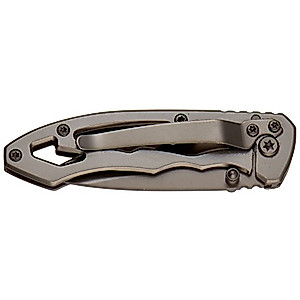 Smith & Wesson CK400 5.4in High Carbon S.S. Folding Knife with a 2.2in Drop Point Blade and Stainless Steel Handle for Outdoor, Tactical, Survival and EDC