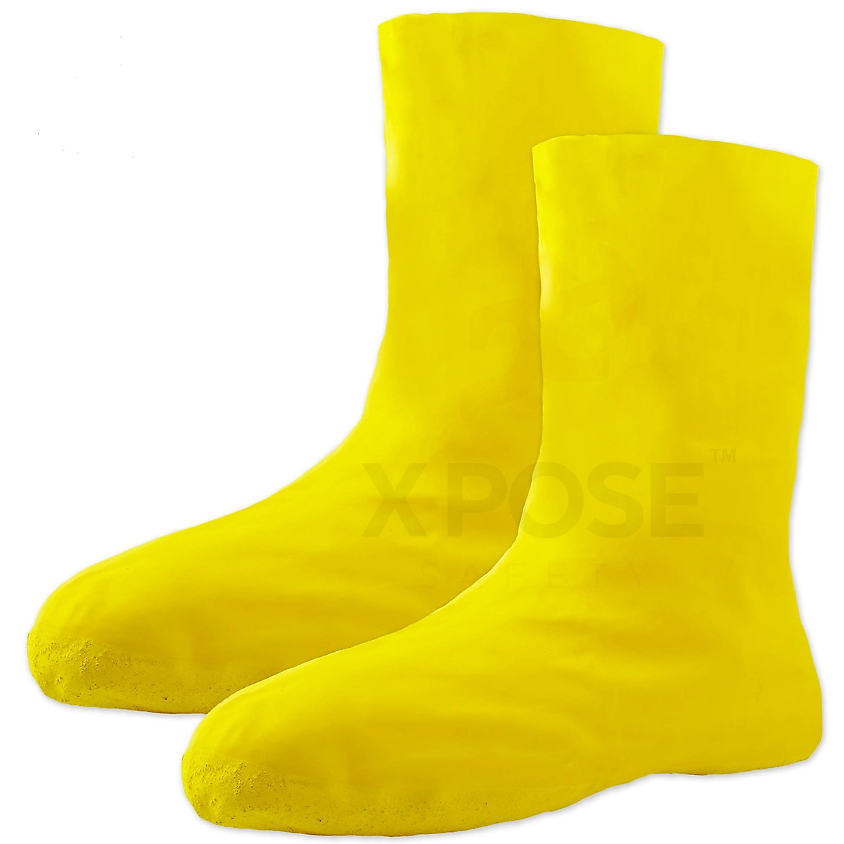 Hazmat Boot and Shoe Covers For Hazardous Materials - Explosives, Gases, Flammable Liquids, Peroxide and More – Medium Yellow 12" Over the Shoe Protectors - by Xpose Safety