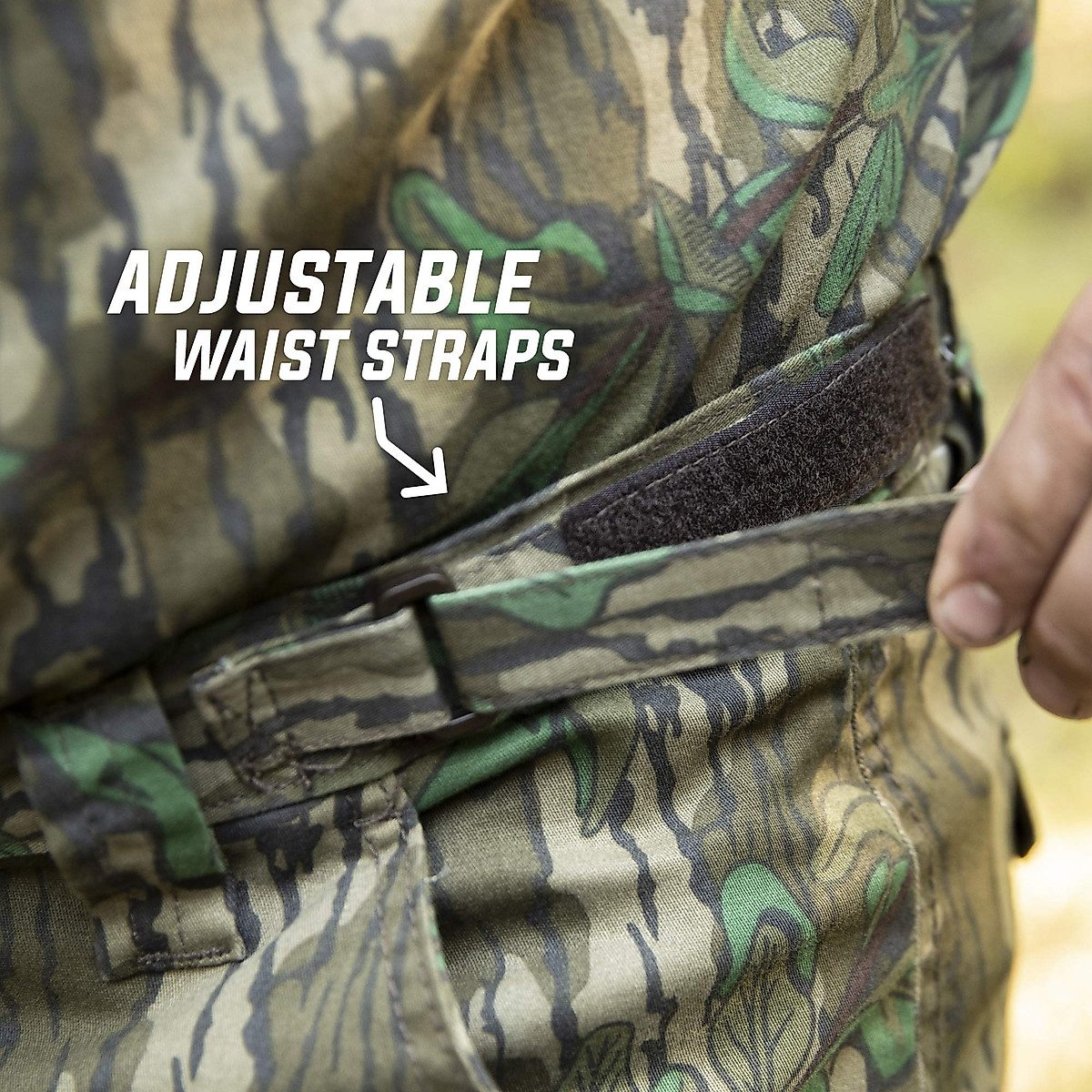 Mossy Oak Cotton Mill 2.0 Camo Hunting Pants for Men Camouflage Clothes, Bottomland, Medium