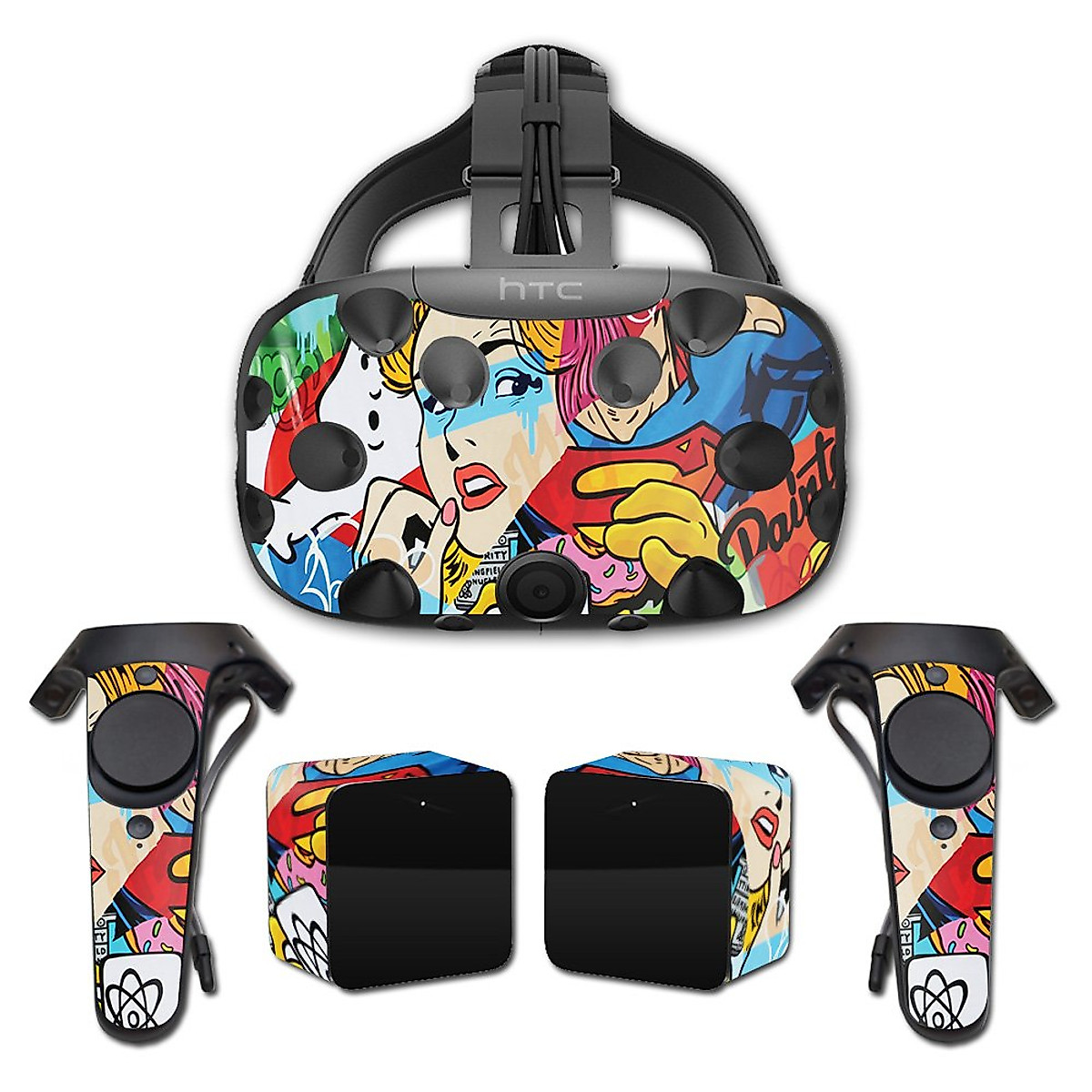 MightySkins Skin Compatible With HTC Vive Full Coverage - Cartoon Mania | Protective, Durable, and Unique Vinyl Decal wrap cover | Easy To Apply, Remove, and Change Styles | Made in the USA