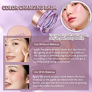 NewBang Moisturizing Blush Rouge Color Changing Blusher for Cheeks and Lips Balm Multi Use Cream Liquid Waterproof Gel for Cheeks & Lips Gloss Glossy Shiny Finish Makeup