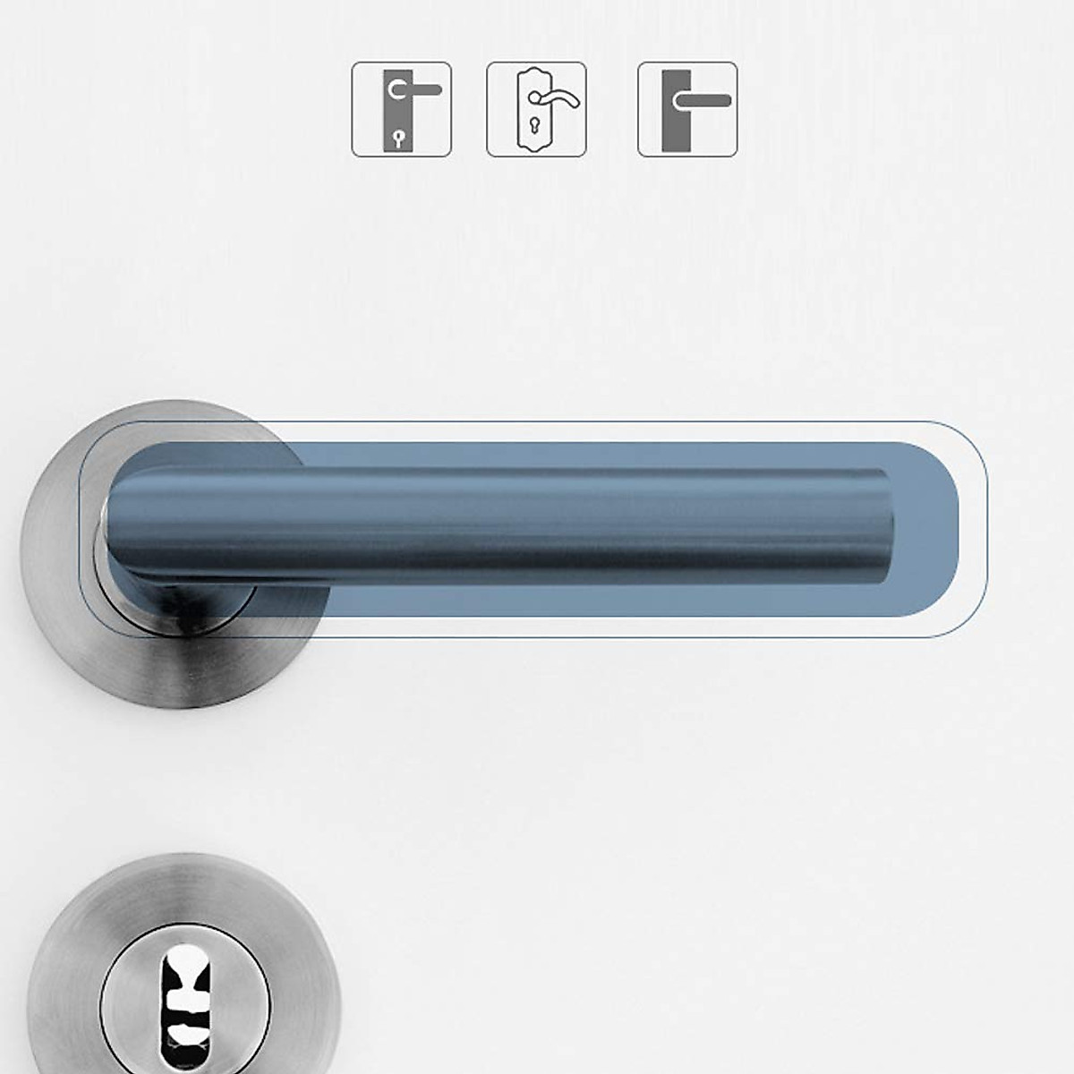 Serlife 2Pcs Silicone Door Handle Cover Glossy Safety Door Handle Protector Anti-collision Covers (Pink)