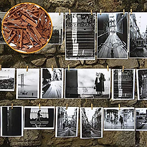 Millennial Essentials Mini Natural Wooden Clothespins, 60pcs, 1.4 Inch Photo Paper Peg Pin Craft Clips for Scrapbooking, Arts & Crafts, Hanging Photos (60pc Rustic Brown)