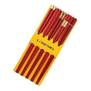 Homoyoyo Reusable Chopsticks 10 Pairs Chopsticks Hot Pot Fiberglass Household Chinese Gift