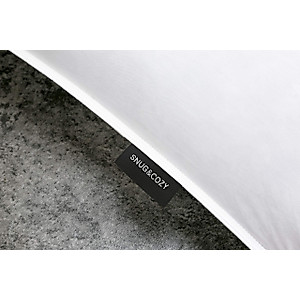 SNUG&COZY Grey Goose Feather Down Pillows for Sleeping(2 Pack)- Standard Size(20IN×26IN), Goose Feather&Down Filling, 100% Cotton Cover, 100% Down Proof, Machine Wash, White