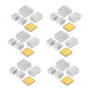 30 PCS Raspberry Pi 4 Heatsink Kit with Thermal Conductive Adhesive Tape, Aluminum Heat Sink Cooler and Copper Heatsink for Raspberry Pi B B+ 2/3/4