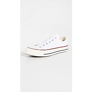 Converse Men's Chuck Taylor '70s Low Top Sneakers, White/Garnet/Egret, 10.5 Medium US
