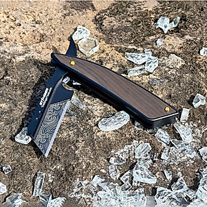 Stinger Vintage Straight Razor Style Utility Knife with Standard Replaceable Razor Blade, Car Emergency Window Breaker, EDC Gear, Box Cutter