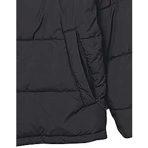 Amazon Essentials Men's Heavyweight Hooded Puffer Coat, Black, Large